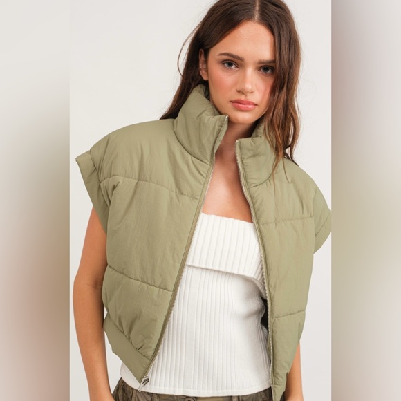 Jackets & Coats | Olive Green Puffer Vest | Poshmark